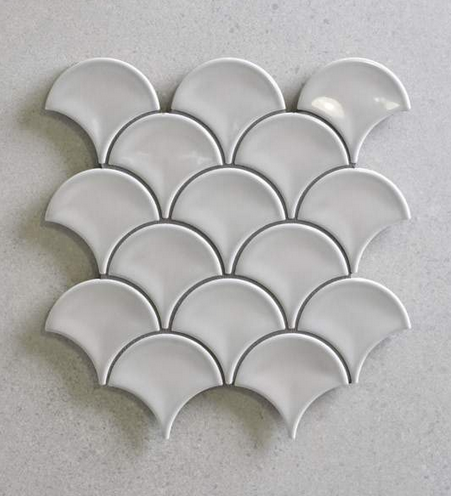 Gloss Ash Grey Fish Scale Tile 73mm – YH Ceramics Pty Ltd
